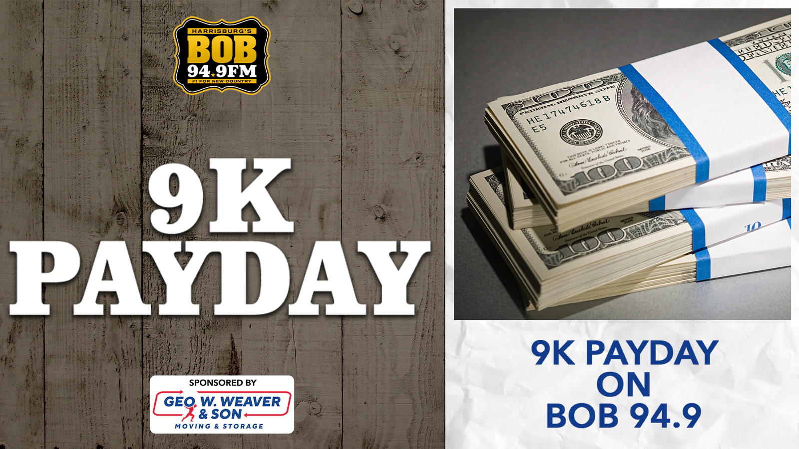 9k Payday on BOB 94.9 | BOB 94.9 | BOB 94.9