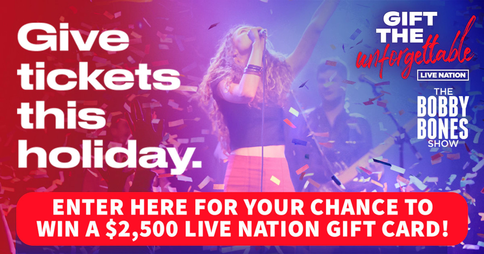 Enter for your chance to win a $2,500 Live Nation gift card!