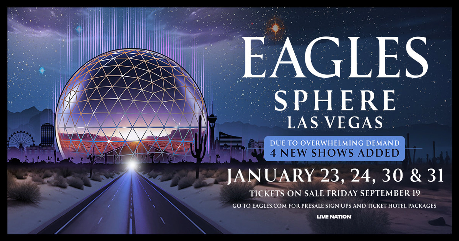 Enter For A Chance To Win A Trip To Las Vegas To See Eagles At Sphere ...