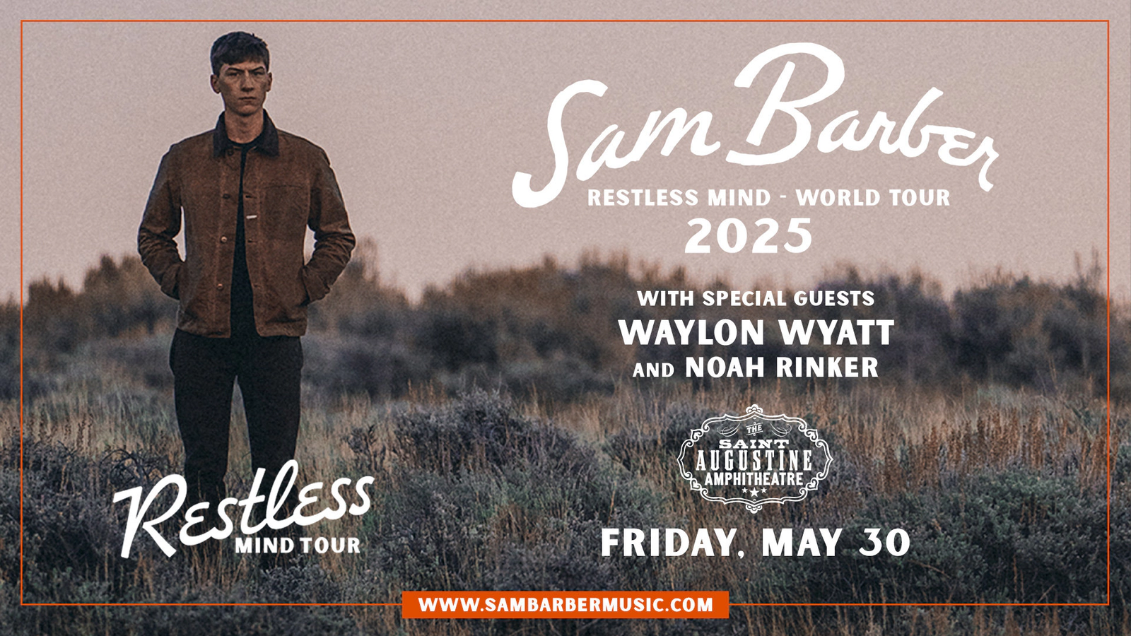 Win Tickets To Sam Barber At The St. Augustine Amphitheatre (clone ...